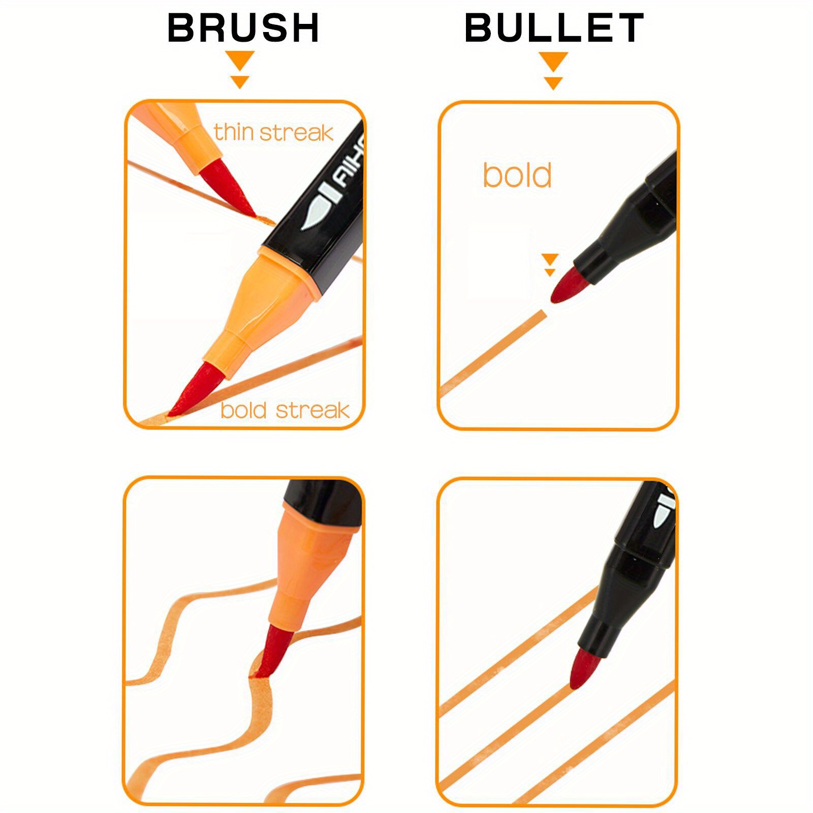 24 Colors Markers Washable Markers Stand Portable Box Dual - Temu New ...