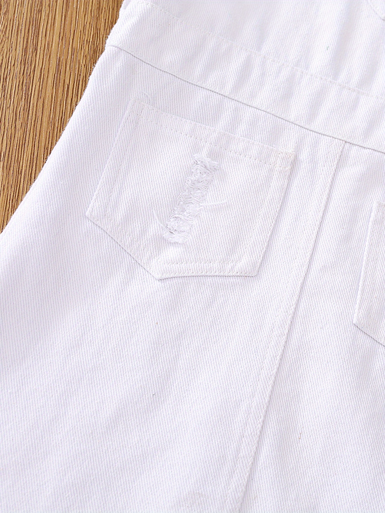 Toddler Girls Hem Pocket Button Casual Denim Overall - Temu Australia