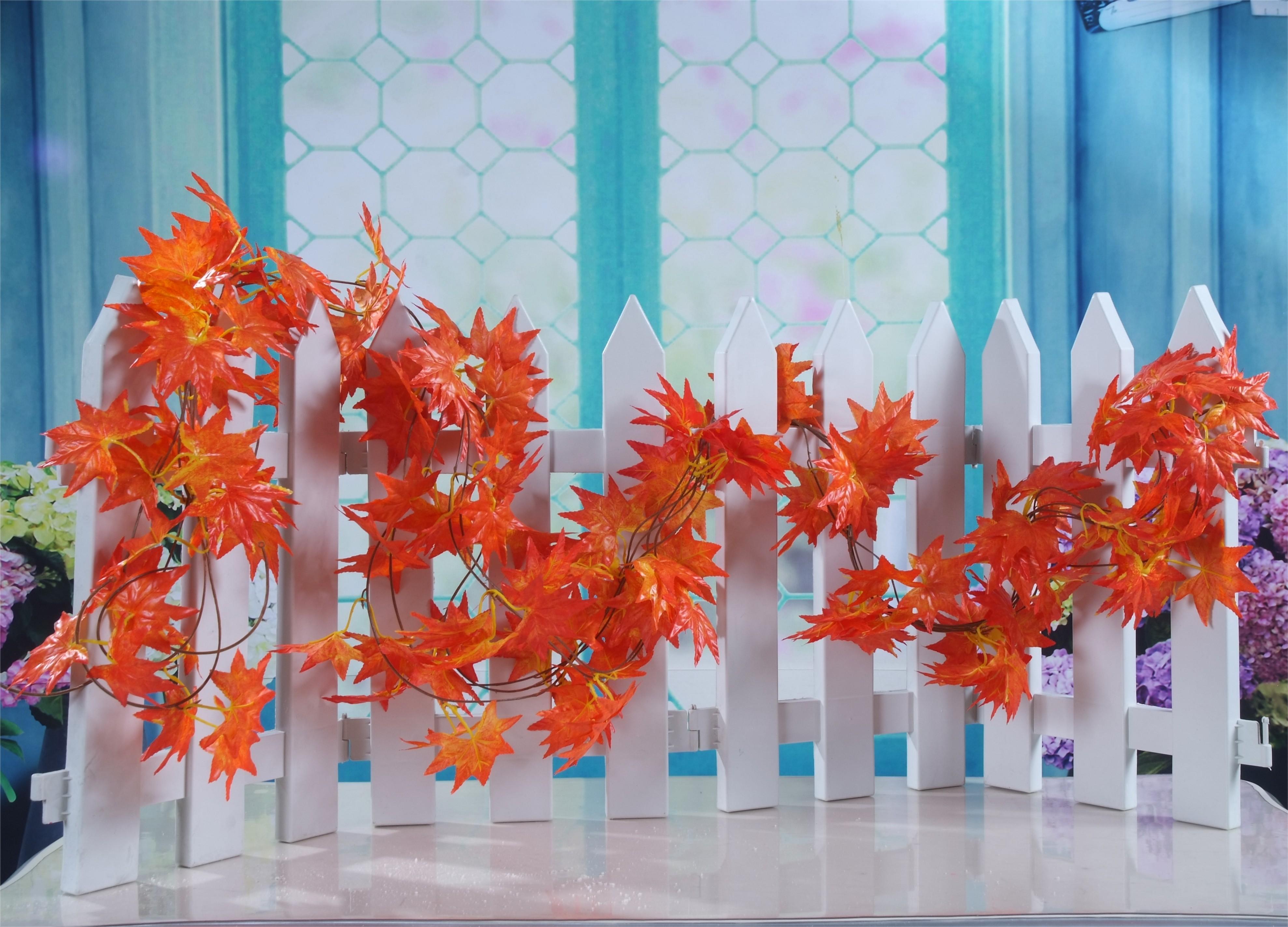 5pcs Artificial Maple Leaf Rattan False Leaf Autumn Leaf Garland ...