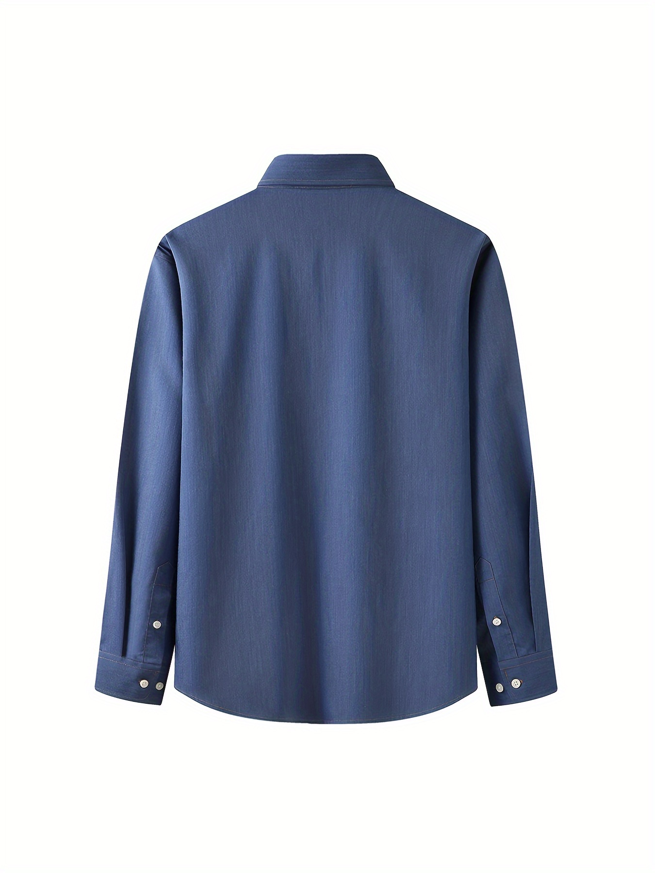 Men's Button Up Shirt Fashion Solid Long Sleeve Shirt - Temu Australia