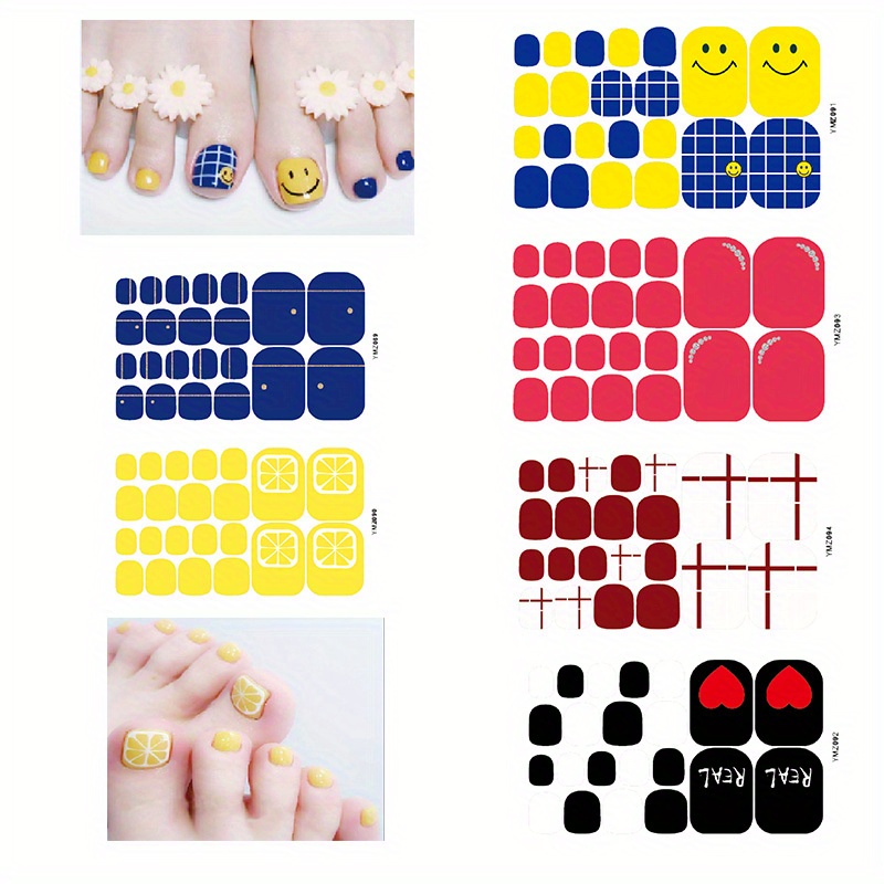 Cute Full Wraps Toenail Polish Stickers Printed Self - Temu United