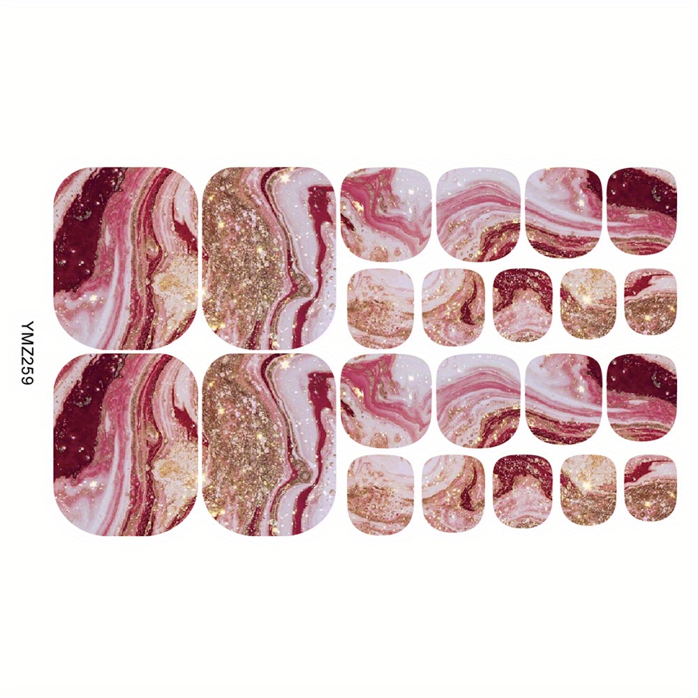 Marble Nail Polish Strips Self adhesive French Gel Nail - Temu Canada