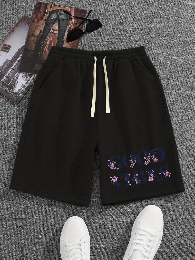 Letter Print Mens Comfy Casual Loose Drawstring Temu Australia