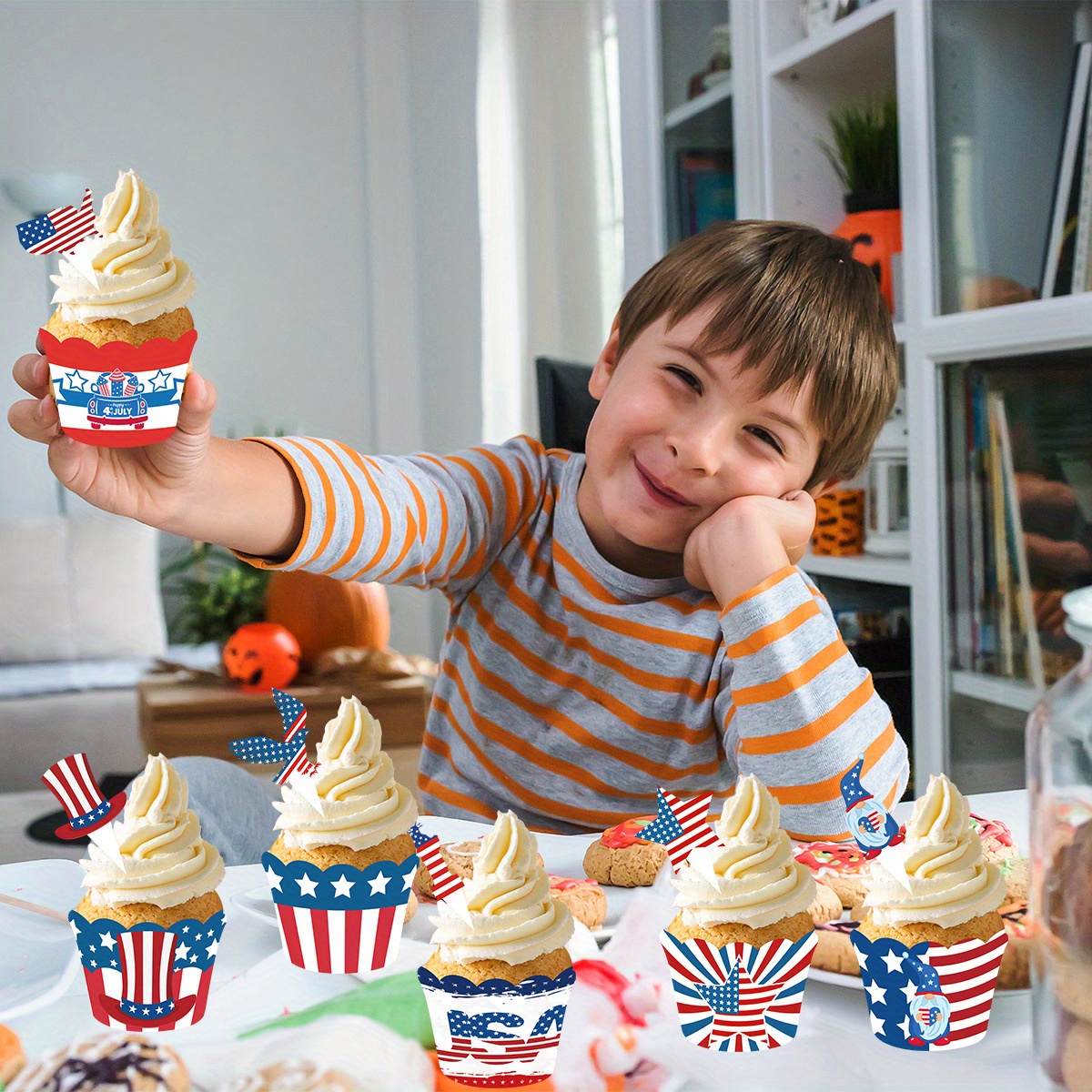 Usa Flag Cake Toppers Cake Inserts 4th July - Temu Australia