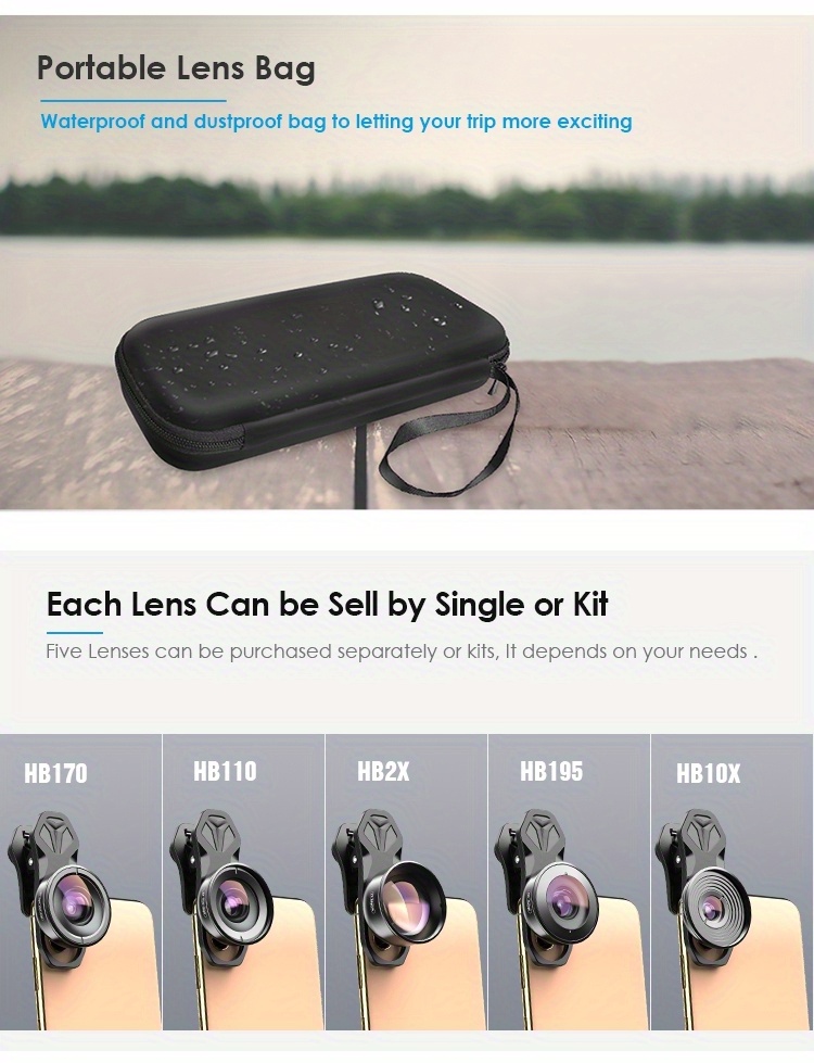 Hd 1 Camera Phone Lens Kit 4k Wide Macro Lens Portrait Super - Temu ...