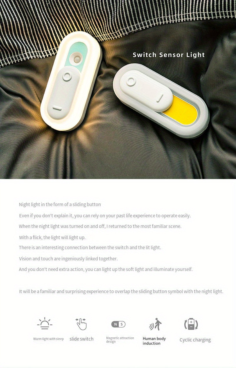 Body Sensing Night Light Usb Charging Led Household - Temu New Zealand