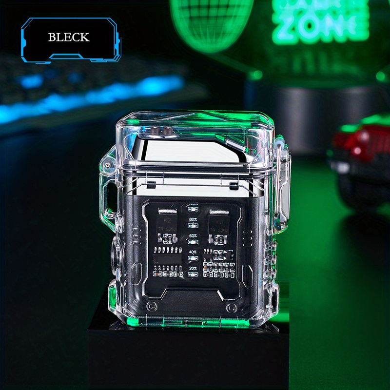 1pc Waterproof Windproof Double Arc Lighter Usb Rechargeable Electric ...