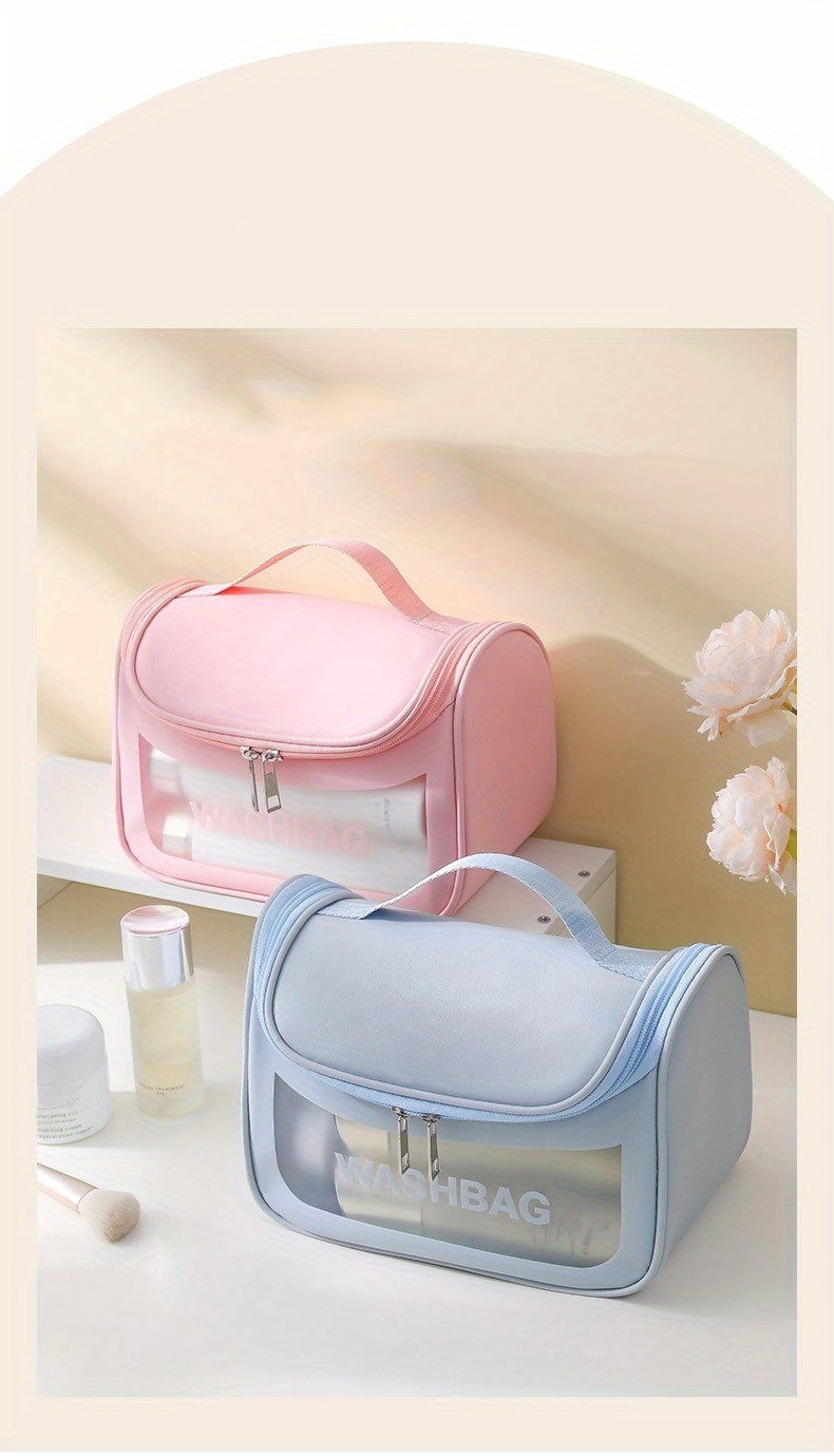 Colorblock Letter Print Makeup Satchel Bag Lightweight - Temu United ...