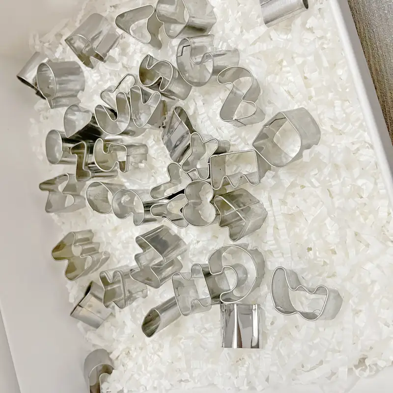 37pcs 영숫자 쿠키 커터 스테인레스 스틸 캔디 몰드 알파벳 및 숫자 비스킷 몰드 초콜릿 커터 케이크 장식 몰드