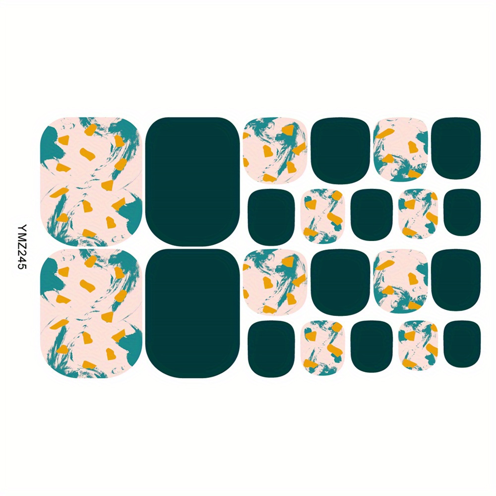 Waterproof Full Wraps Toenail Polish Stickers Printed Self - Temu Ireland