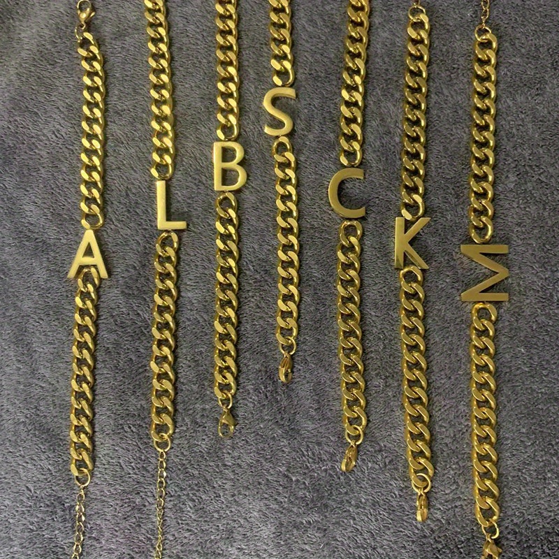 Trendy Minimalist Letter Chain Bracelet Men Daily Decoration - Temu ...