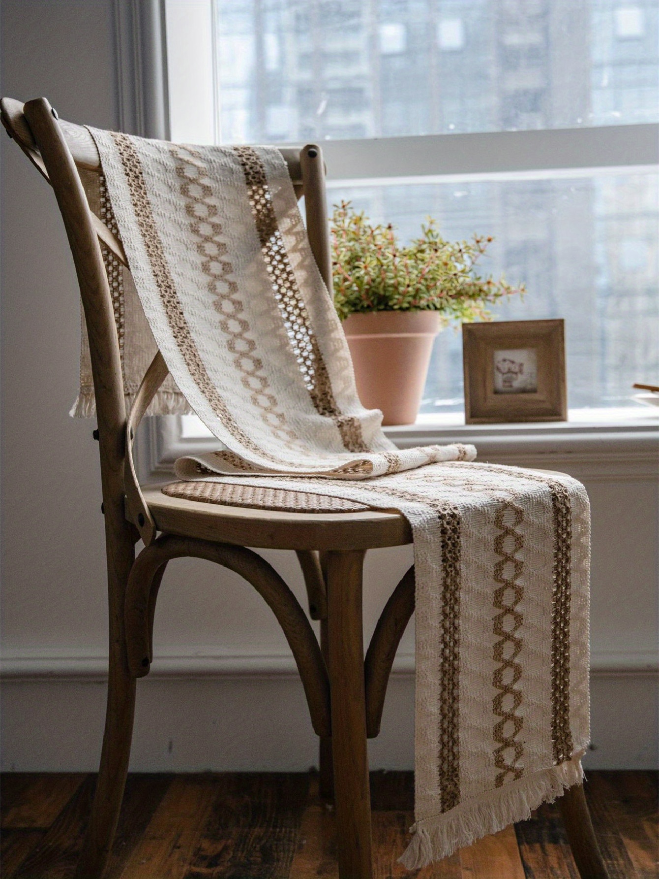 Boho Geometric Macrame Table Runners Farmhouse Burlap Table - Temu