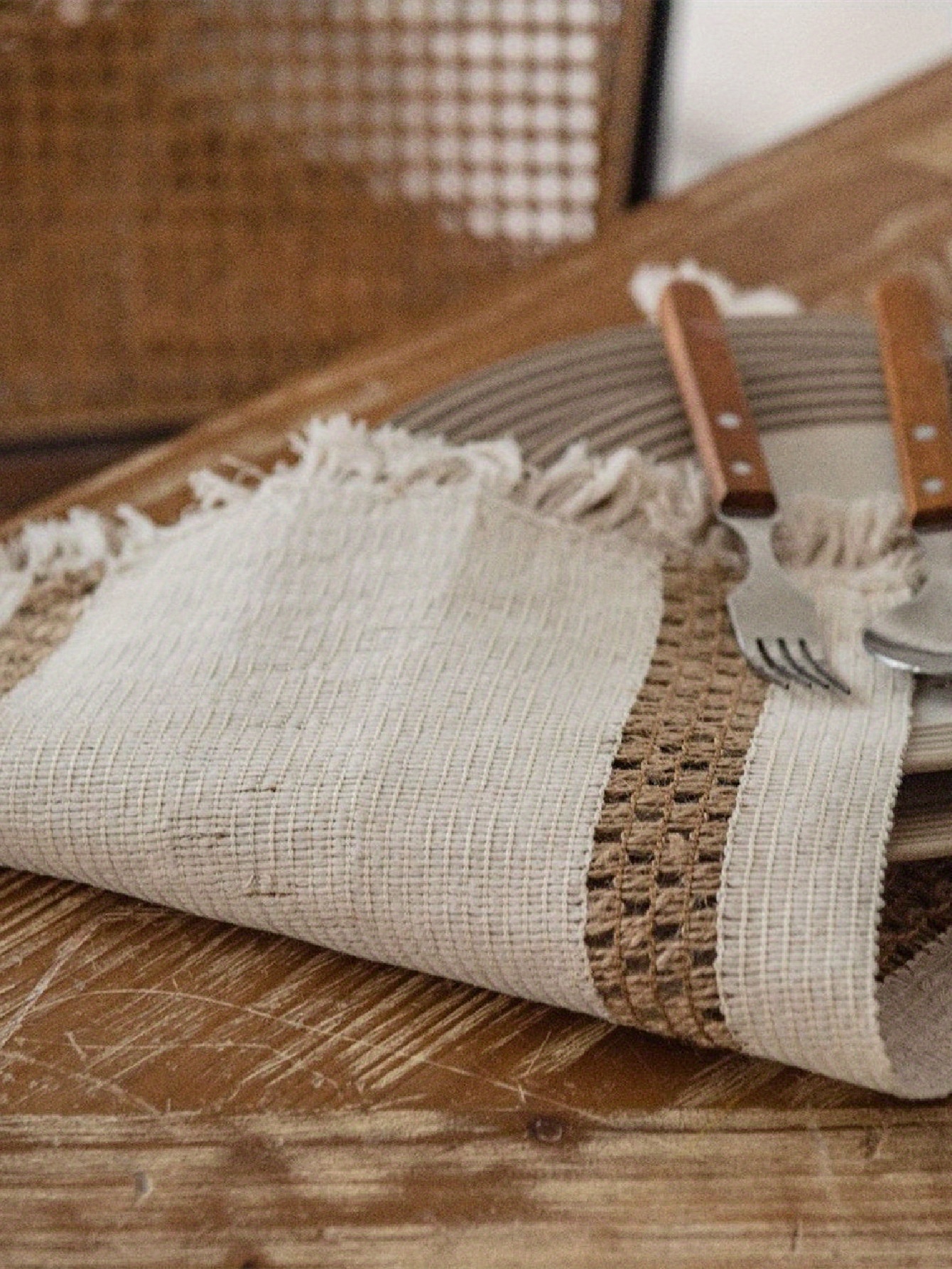 Boho Geometric Macrame Table Runners Farmhouse Burlap Table - Temu