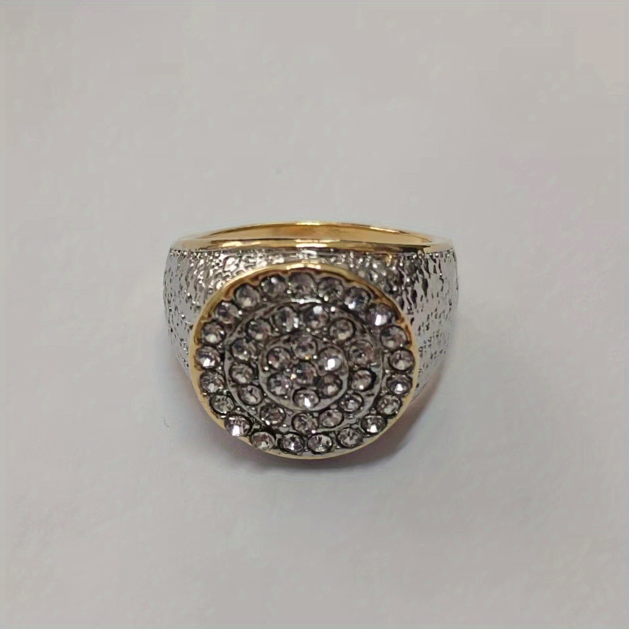 Men's Popular Hip hop Full Faux Diamond Ring Creative - Temu United Kingdom