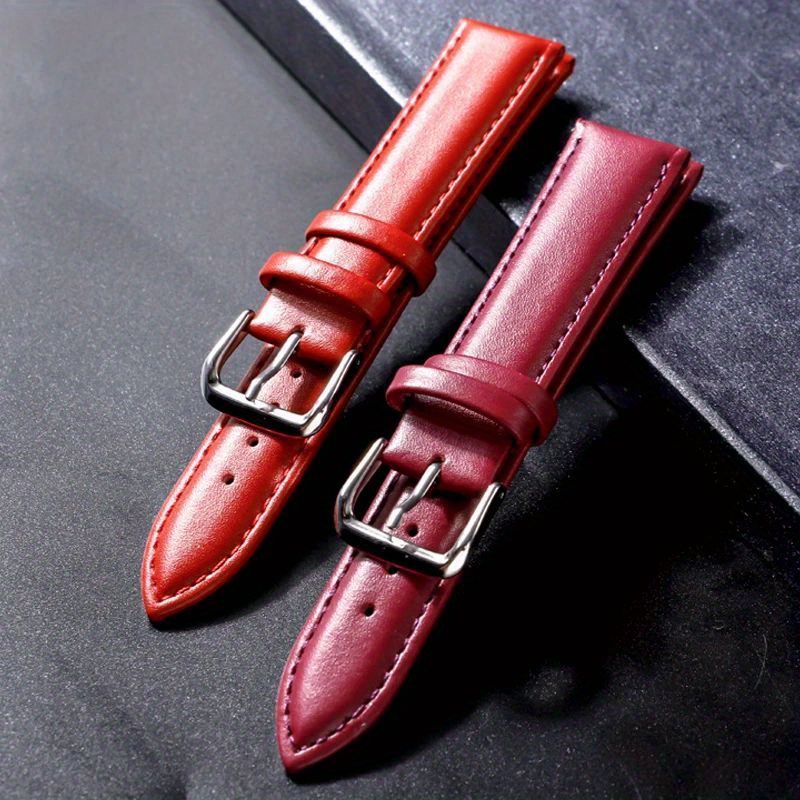 Simple Pu Leather Strap Soft Material Strap Stainless Steel - Temu Canada