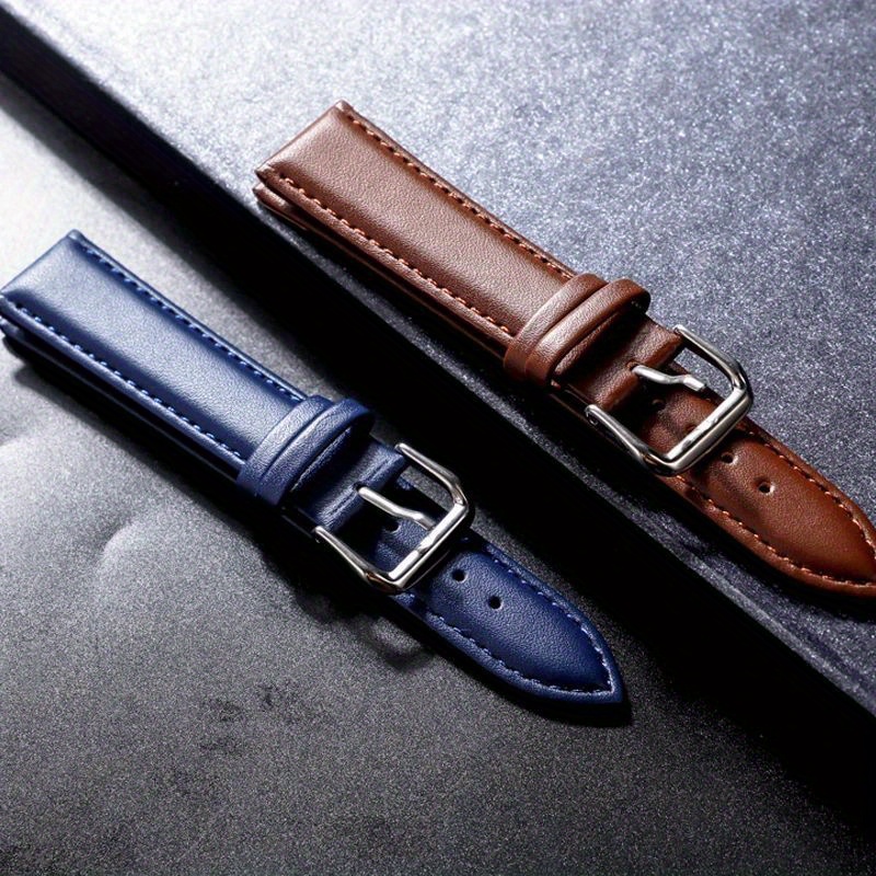 Simple Pu Leather Strap Soft Material Strap Stainless Steel - Temu Canada