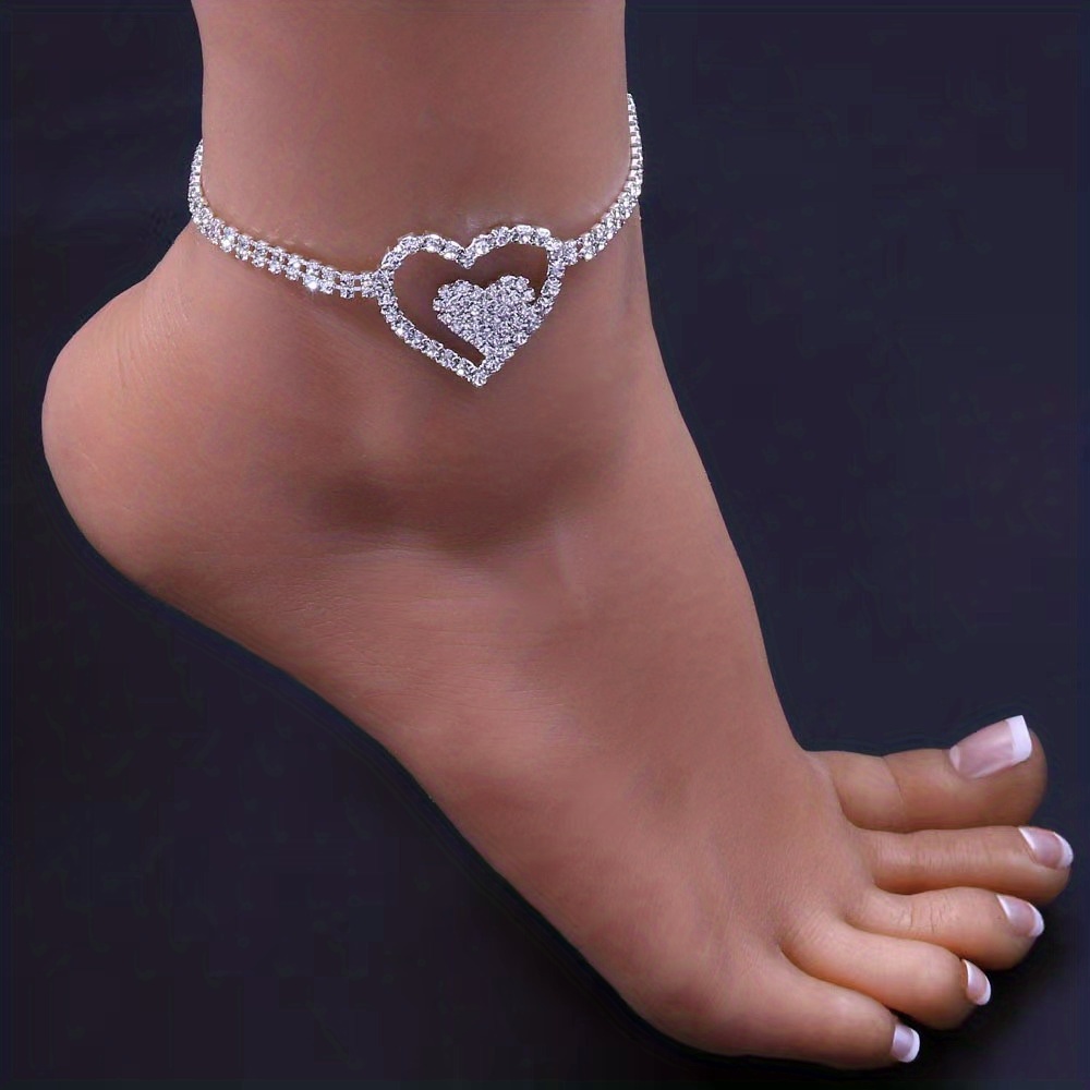 Chain Anklet Hollow Love Heart Ankle - Temu Australia