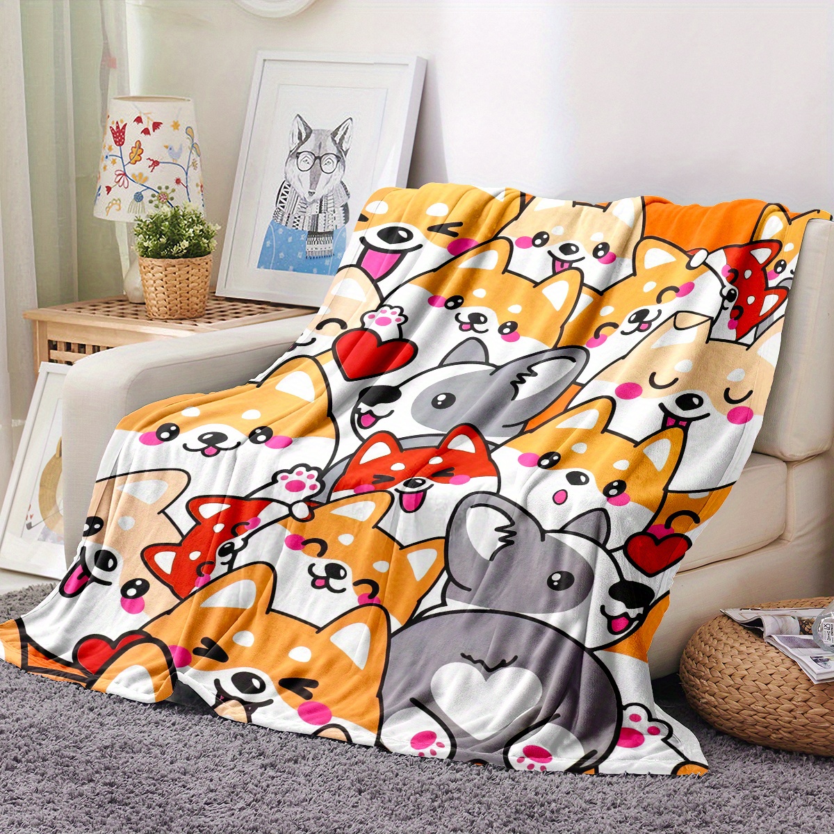 Soft Warm Animal Print Flannel Blanket Couch Sofa Office Bed - Temu ...