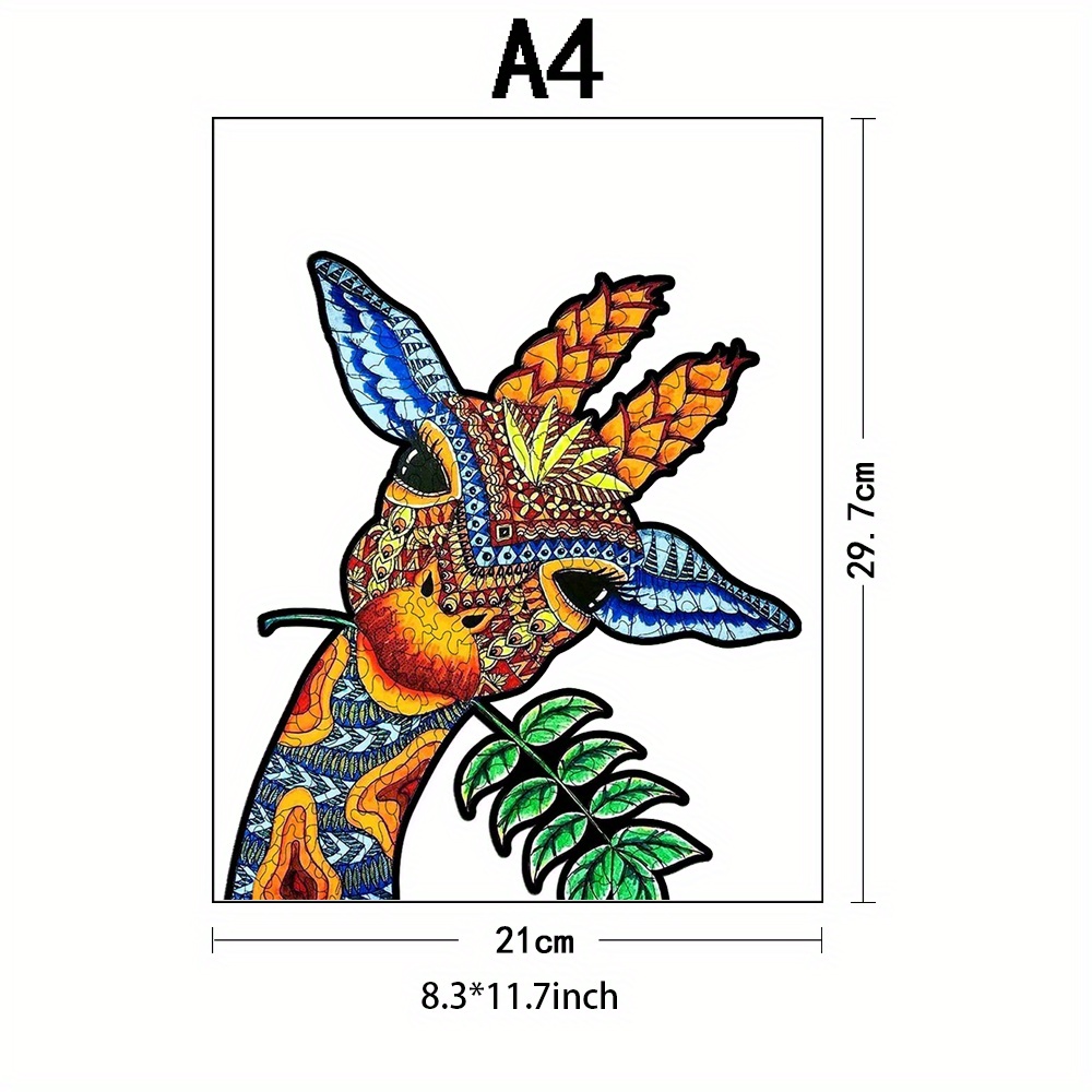 Giraffe Wooden Jigsaw Puzzle Wooden Puzzles For Adults Animal Shaped ...