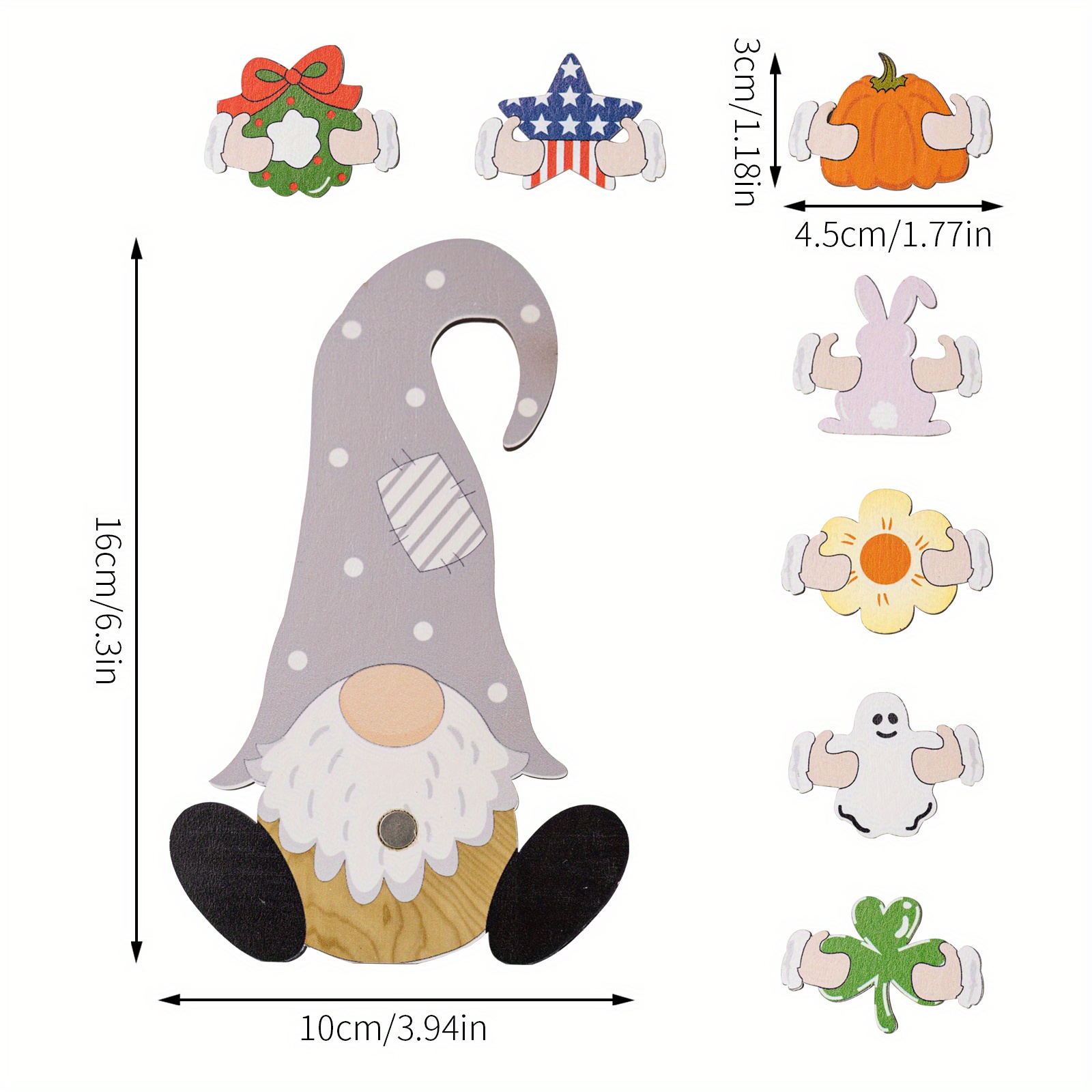 Wooden Gnome Signs Interchangeable Seasonal Dwarf Tabletop - Temu Portugal