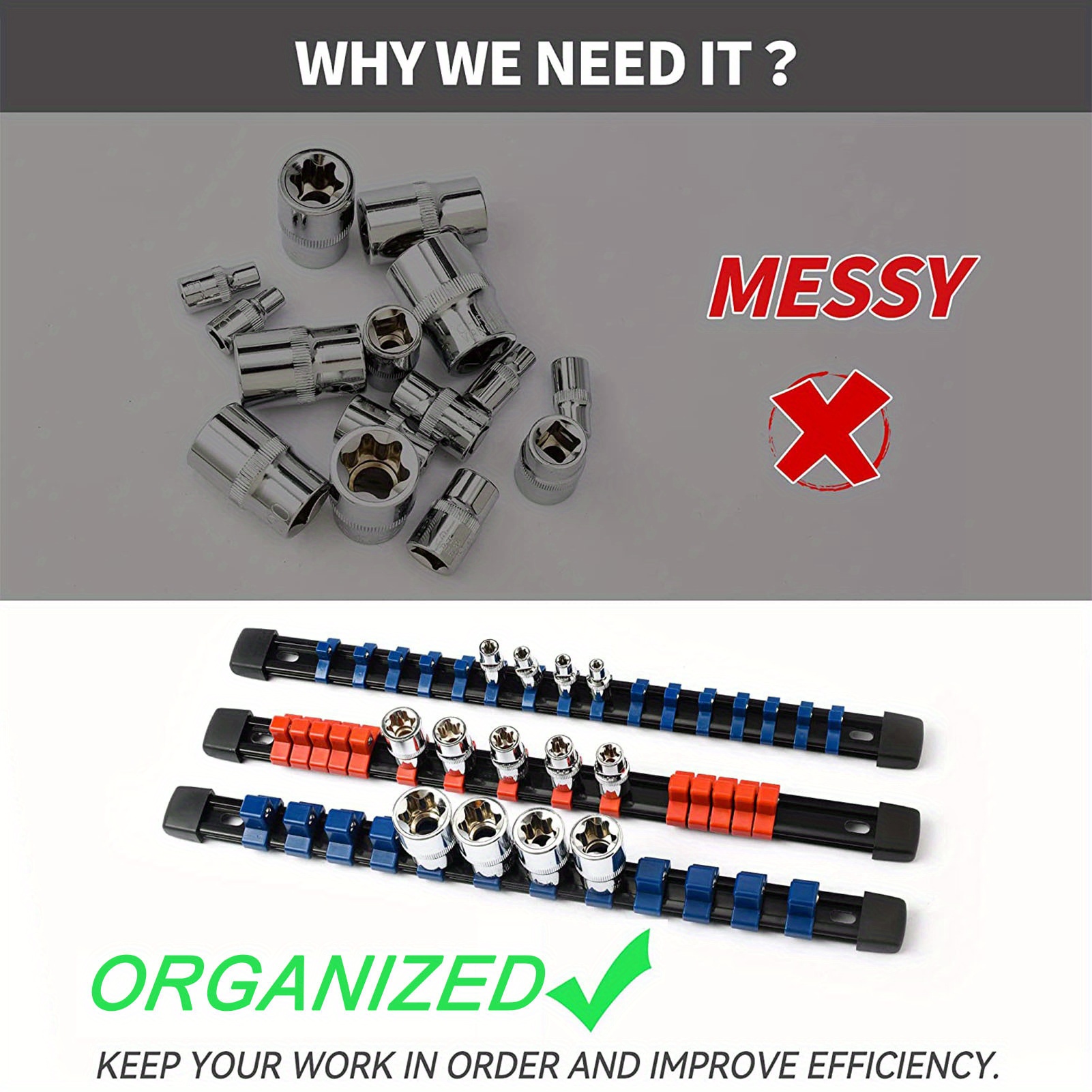 Abs Socket Wrenchs Holder Adjustable Finisher 1/4 3/8 1/2 - Temu Australia