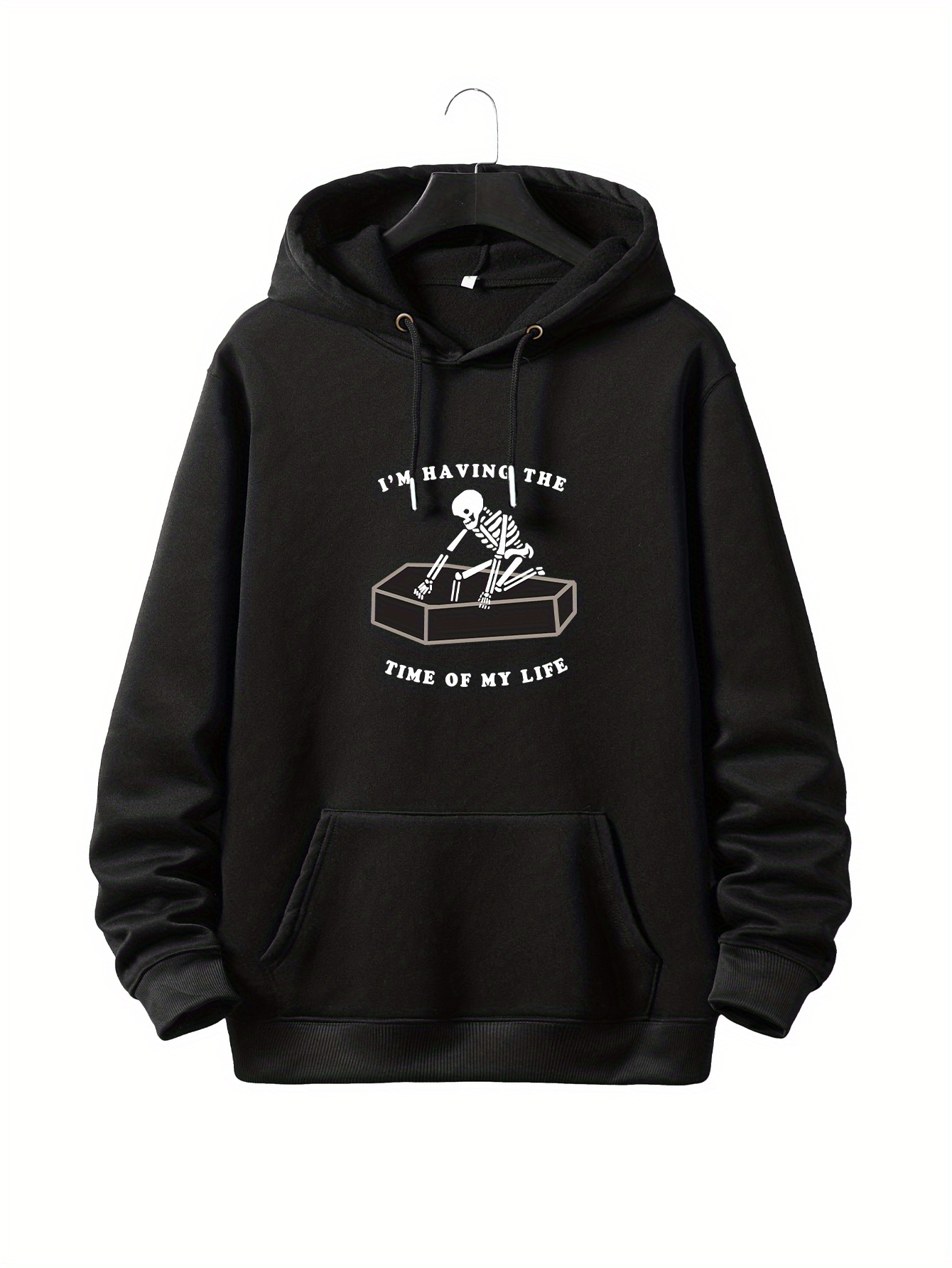 plus size casual sweatshirt men's plus skeleton print long - Temu Canada