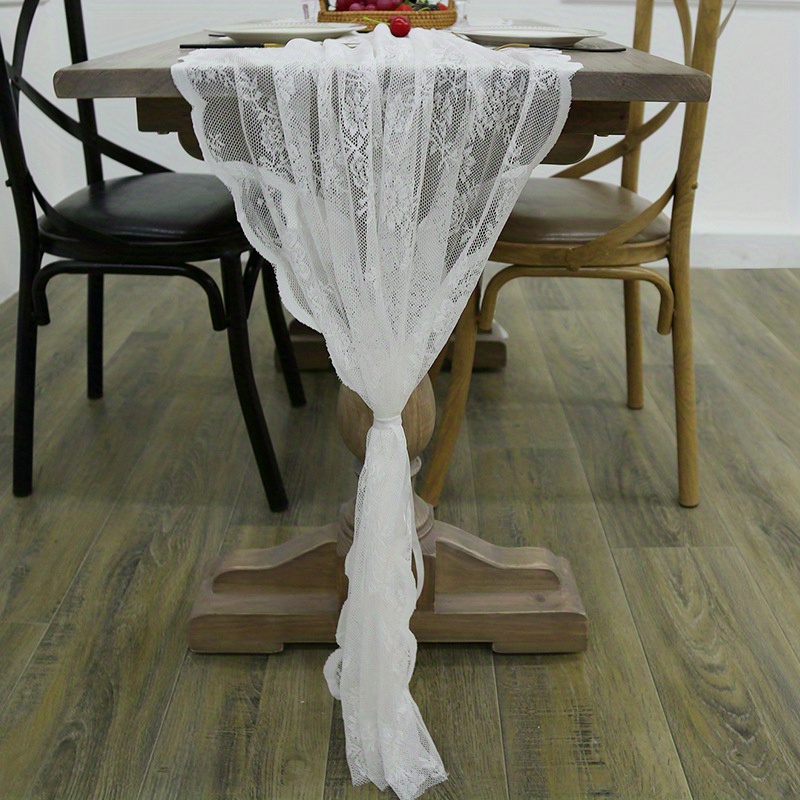 Romantic Lace Long Table Runner Floral Fabric Tv Bedside - Temu Ireland