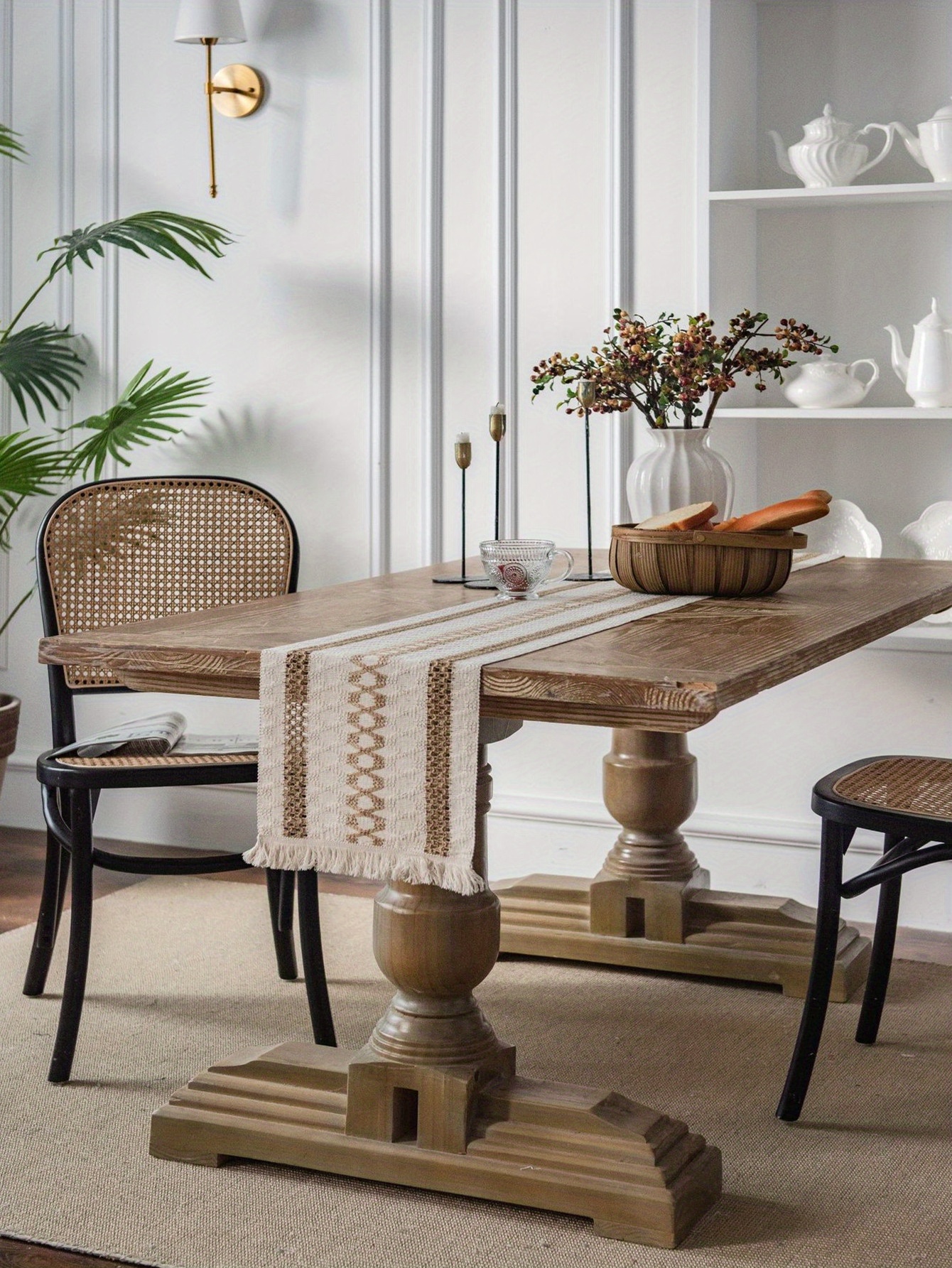 Boho Geometric Macrame Table Runners Farmhouse Burlap Table - Temu