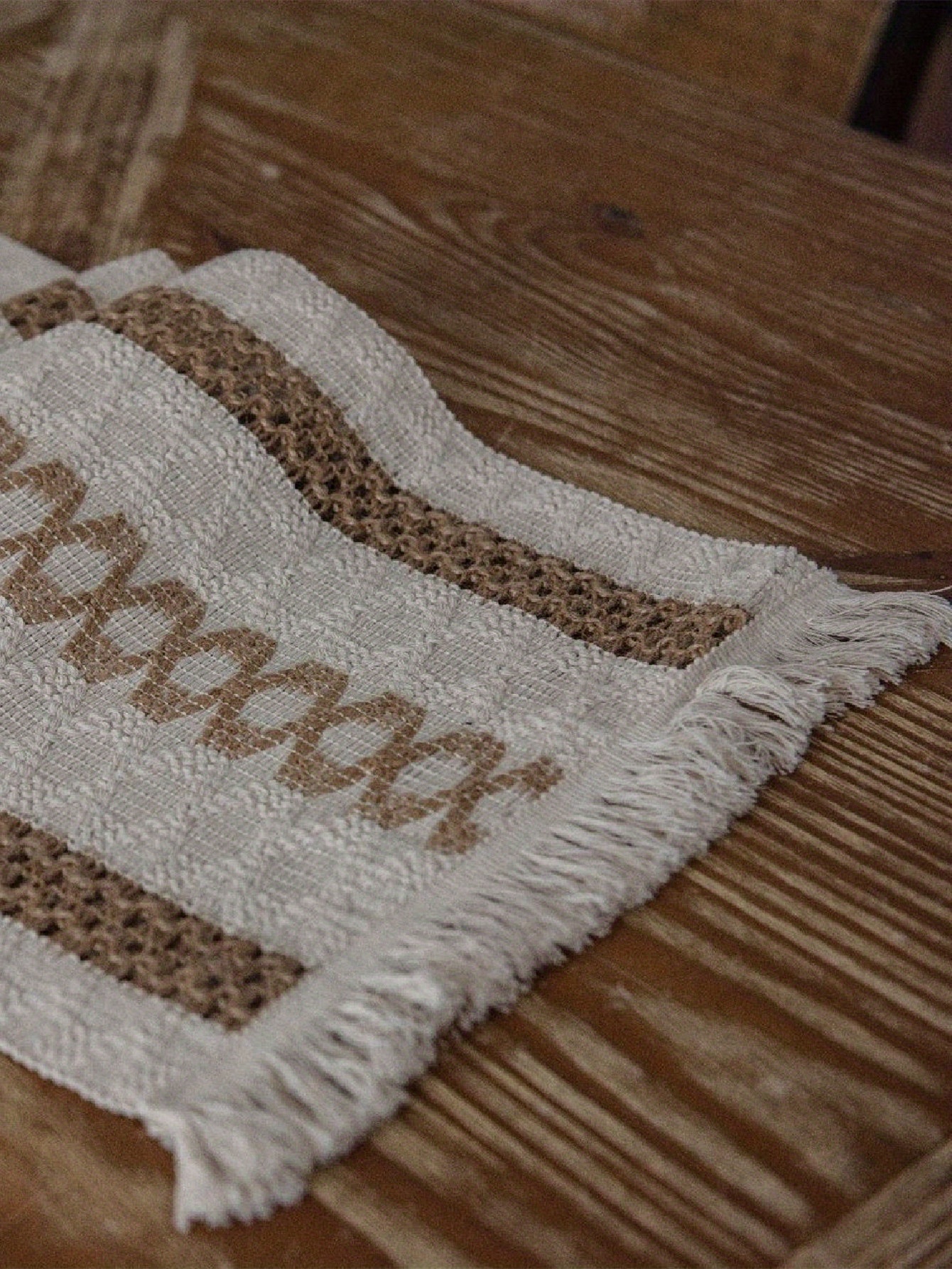 Boho Geometric Macrame Table Runners Farmhouse Burlap Table - Temu