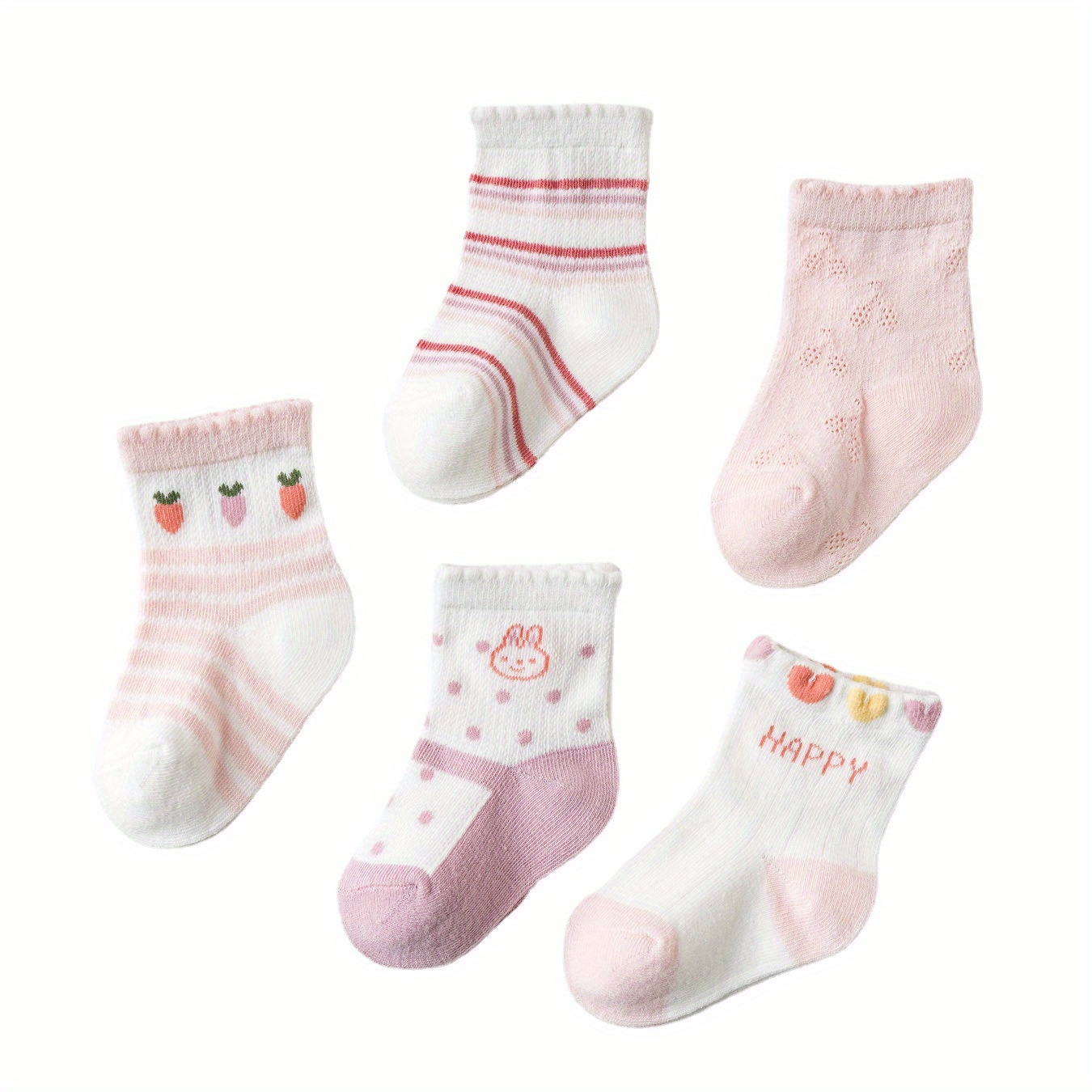 Socks Rabbit Carrot Lace Socks Girls Mixed Color Cotton - Temu