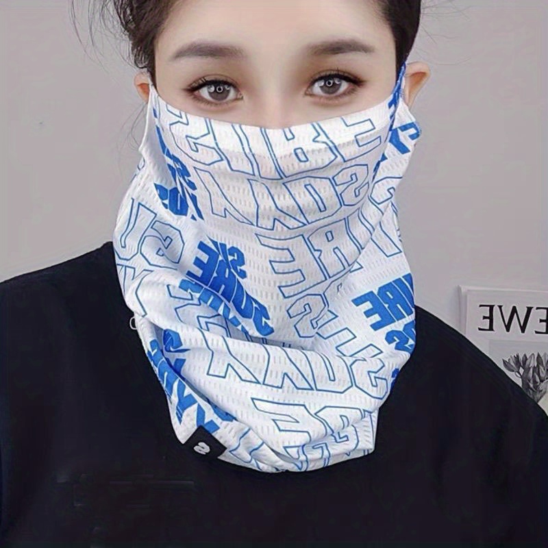 Sun Protection Ice Silk Neck Gaiter Ear Hanging Arm Sleeves - Temu Canada