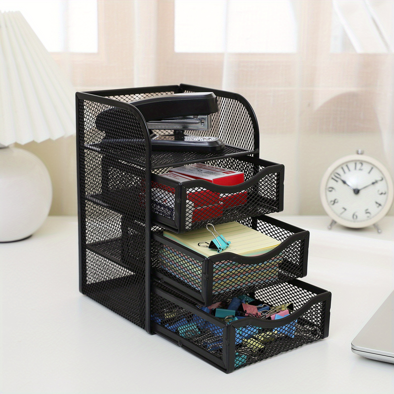 Stackable Desk Organizer Drawer Mesh Organizer Holder File - Temu New ...