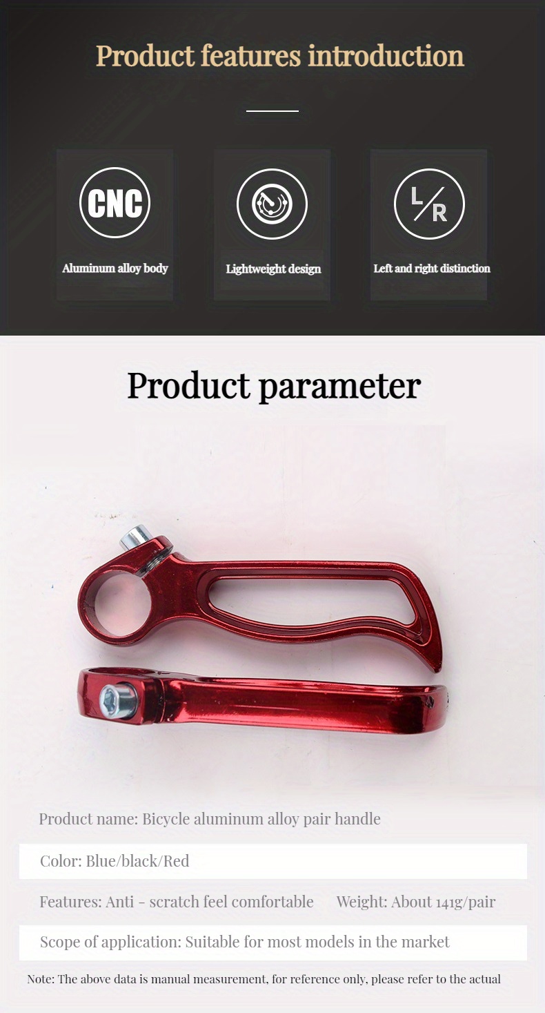 Bicycle Fashion Hollowed Aluminum Alloy Pair Handle - Temu Canada