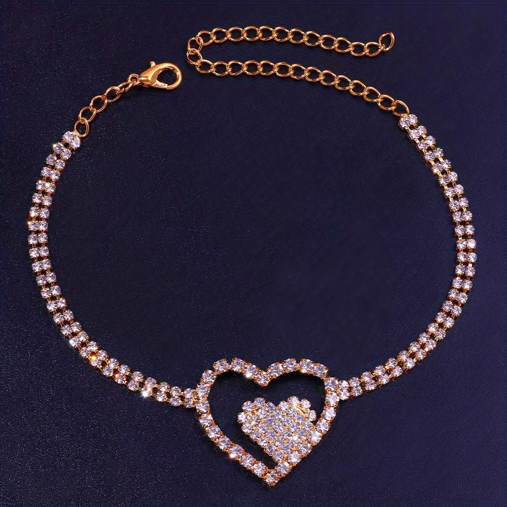 Chain Anklet Hollow Love Heart Ankle - Temu Australia