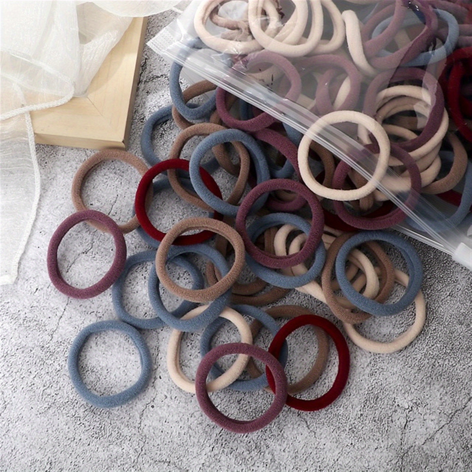Solid Color Hair Ties Hair Ring Long - Temu