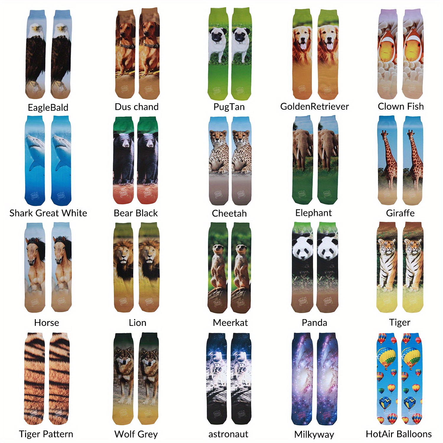 Cute Animal Pattern Unisex Crew Socks Couples Perfect Gift - Temu ...