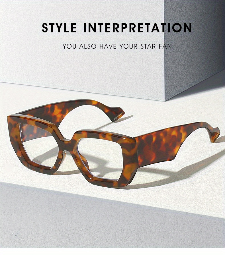 Jelly Marbling Clear Lens Cat Eye Spectacles - Temu Australia