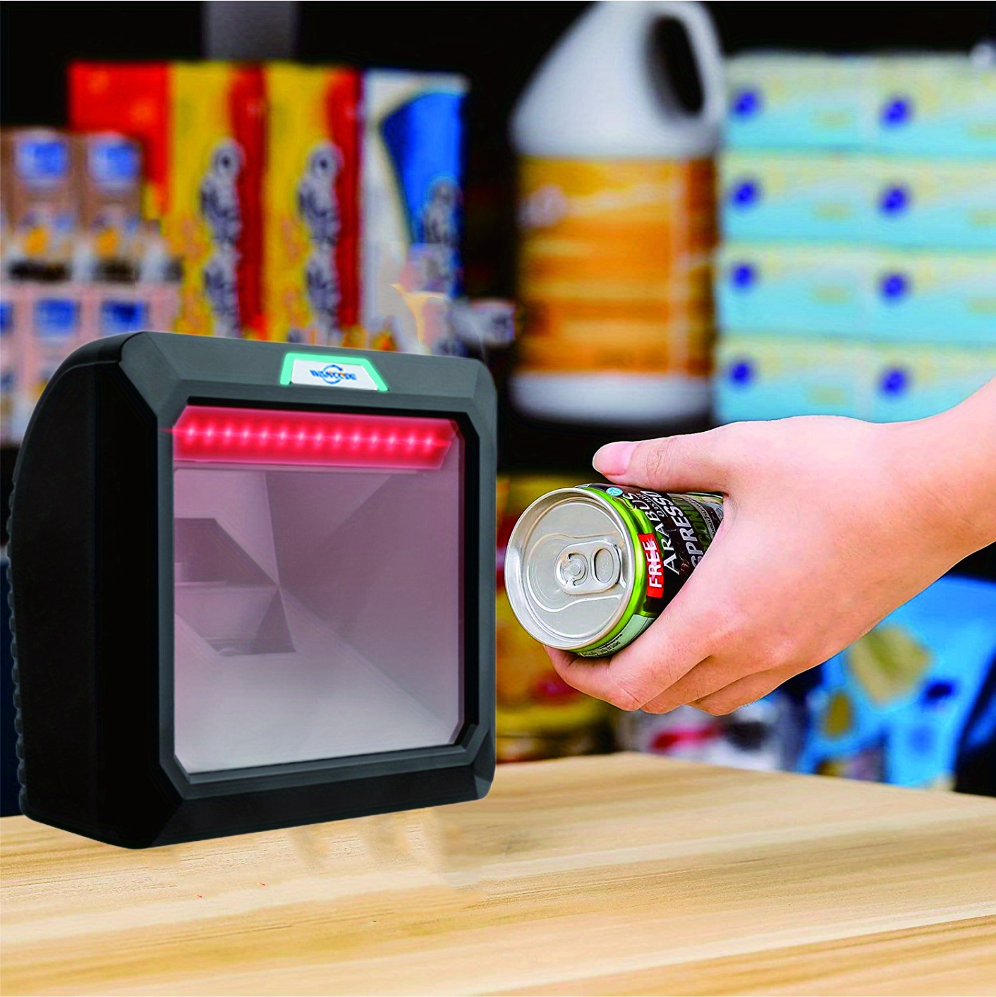 1d 2d Qr Desktop Barcode Scanner Omnidirectional Automatic Sensing ...