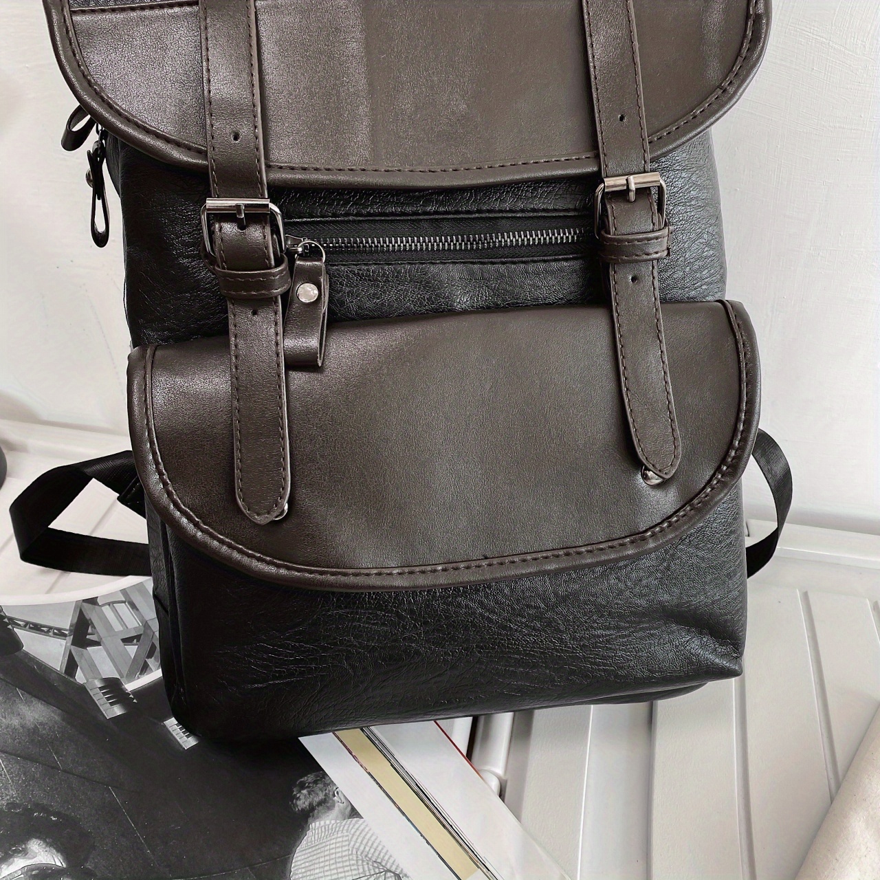 Men's New Laptop Bag Pu Leather High capacity Travel - Temu Portugal