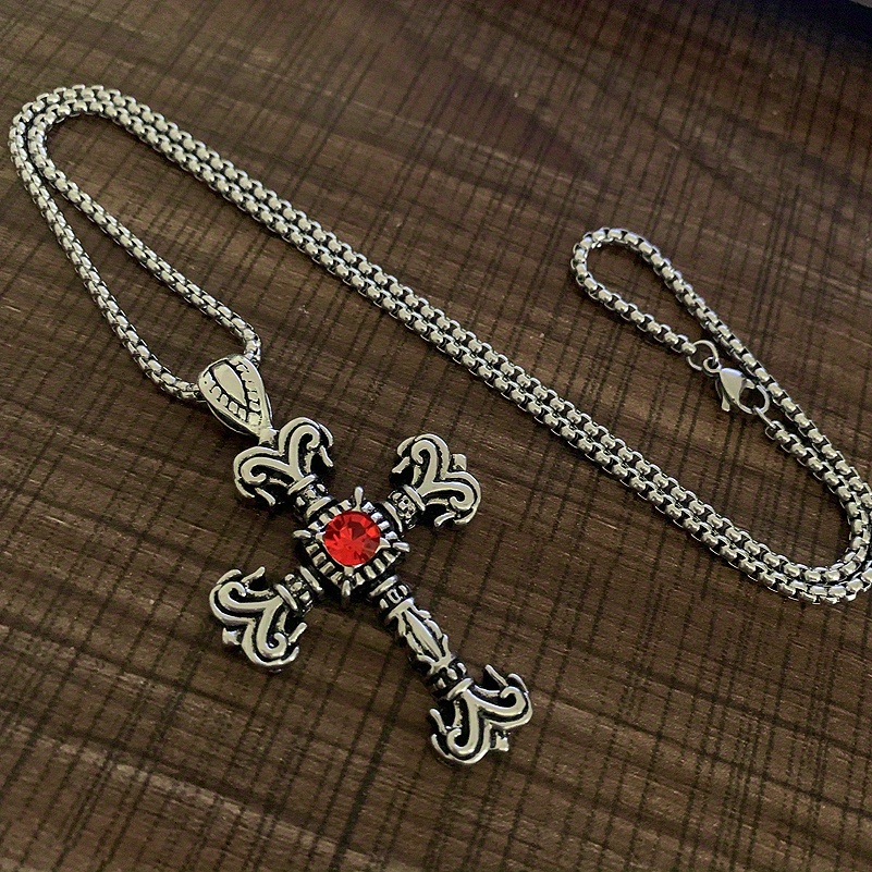 Rock Cross Pendant Necklace Religious Faith Jewelry Punk Hip - Temu New ...