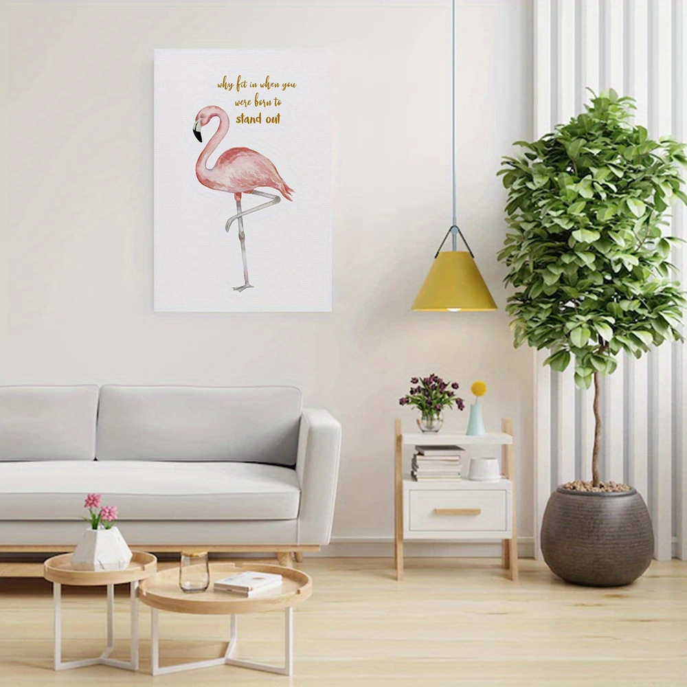 art canvas poster born stand flamingo quote canvas - Temu Canada