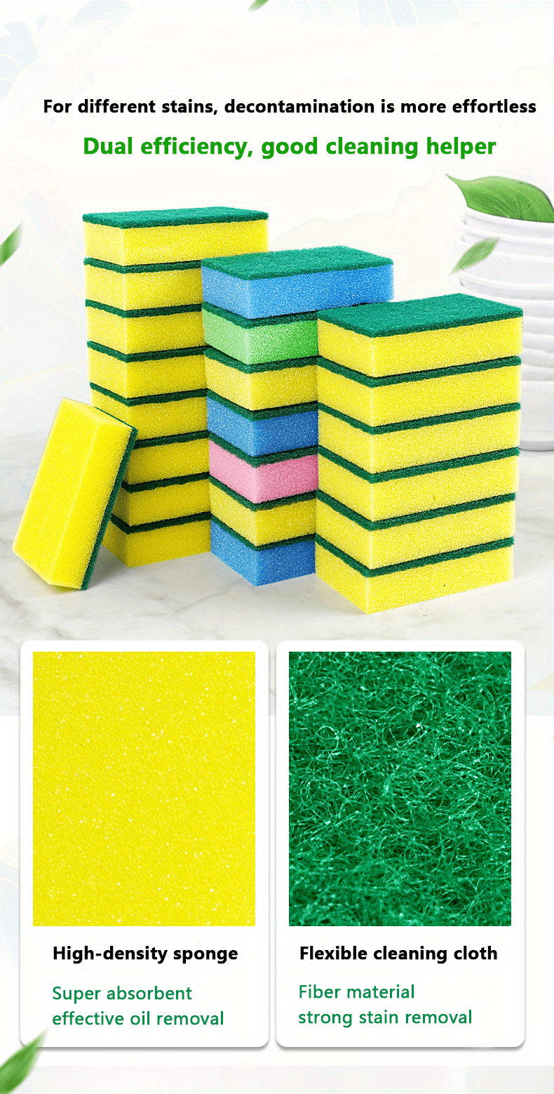 double sided scouring pads cleaning rags absorbent reusable - Temu New ...