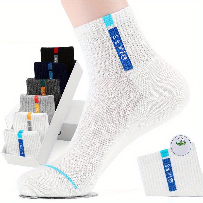 Men's Cotton Socks Casual Business Socks Breathable Soft - Temu United ...