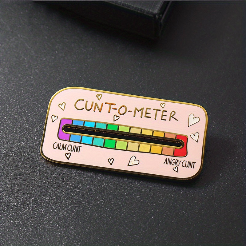 Social Battery Interactive Enamel Pin Funny Mood Slidable Temu Australia