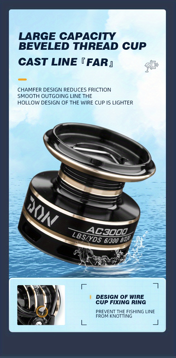 5.2:1 Gear Ratio Fishing Reel Stainless Steel Spinning Reel - Temu