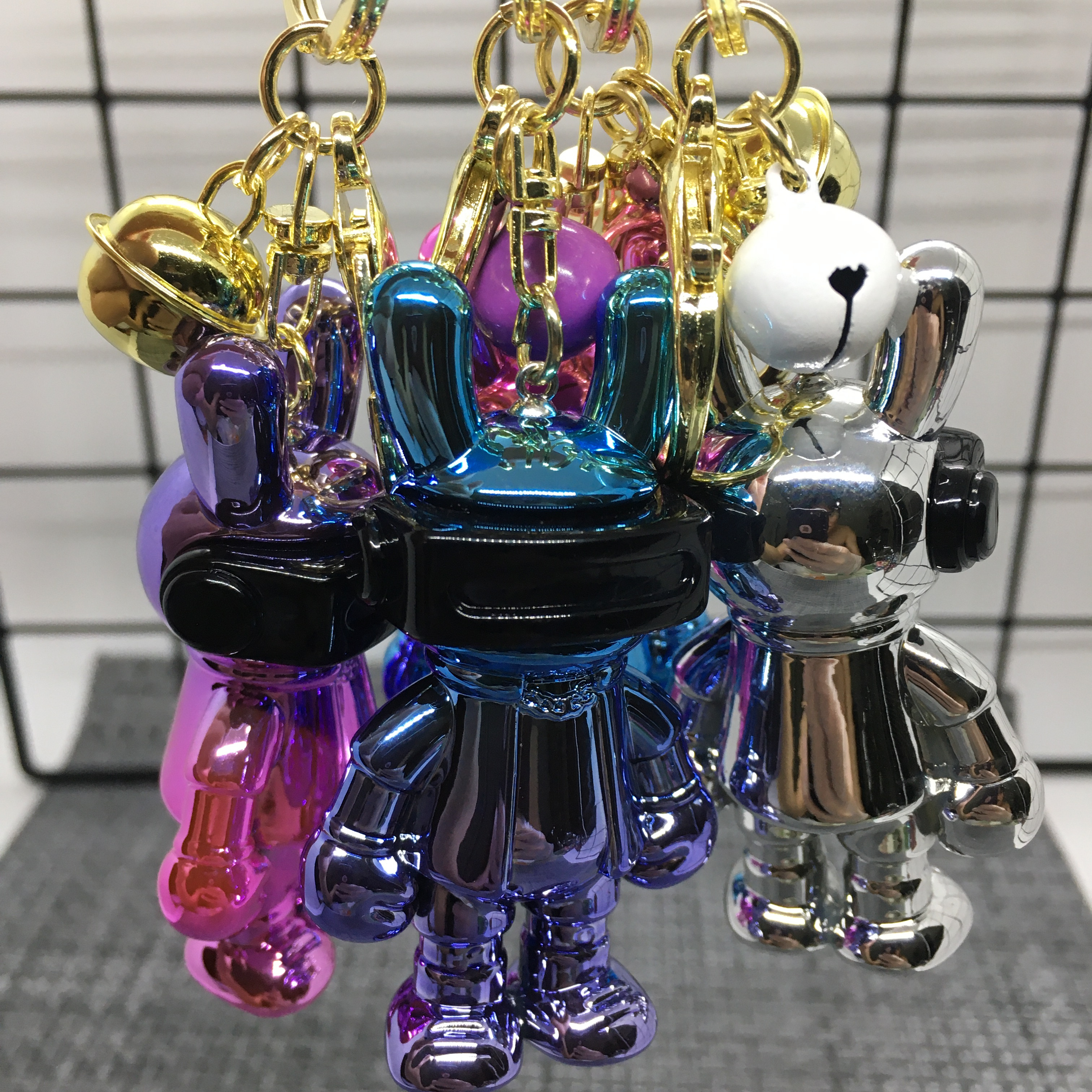 Men's Dazzling Cute Colorful Space Rabbit Keychain Creative - Temu ...