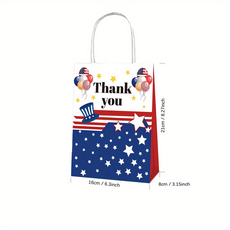Thank You Veterans Day Gift Bags With Handles, American Flag Favor Bags ...