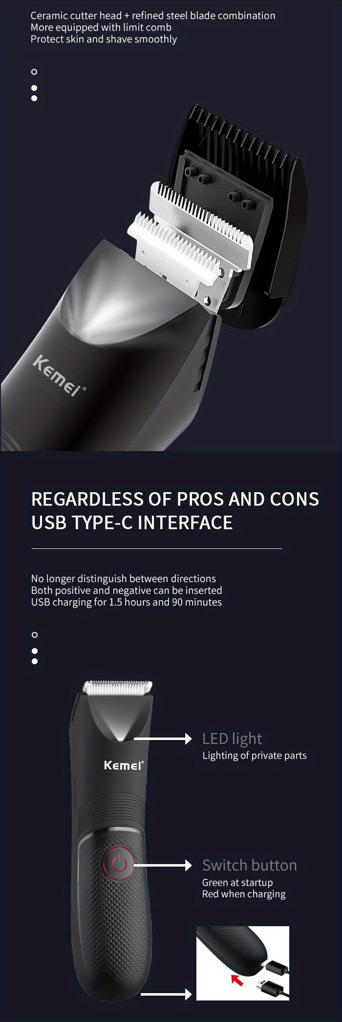 Hair Removal Instrument Km 1838 Barber Shaving - Temu Australia