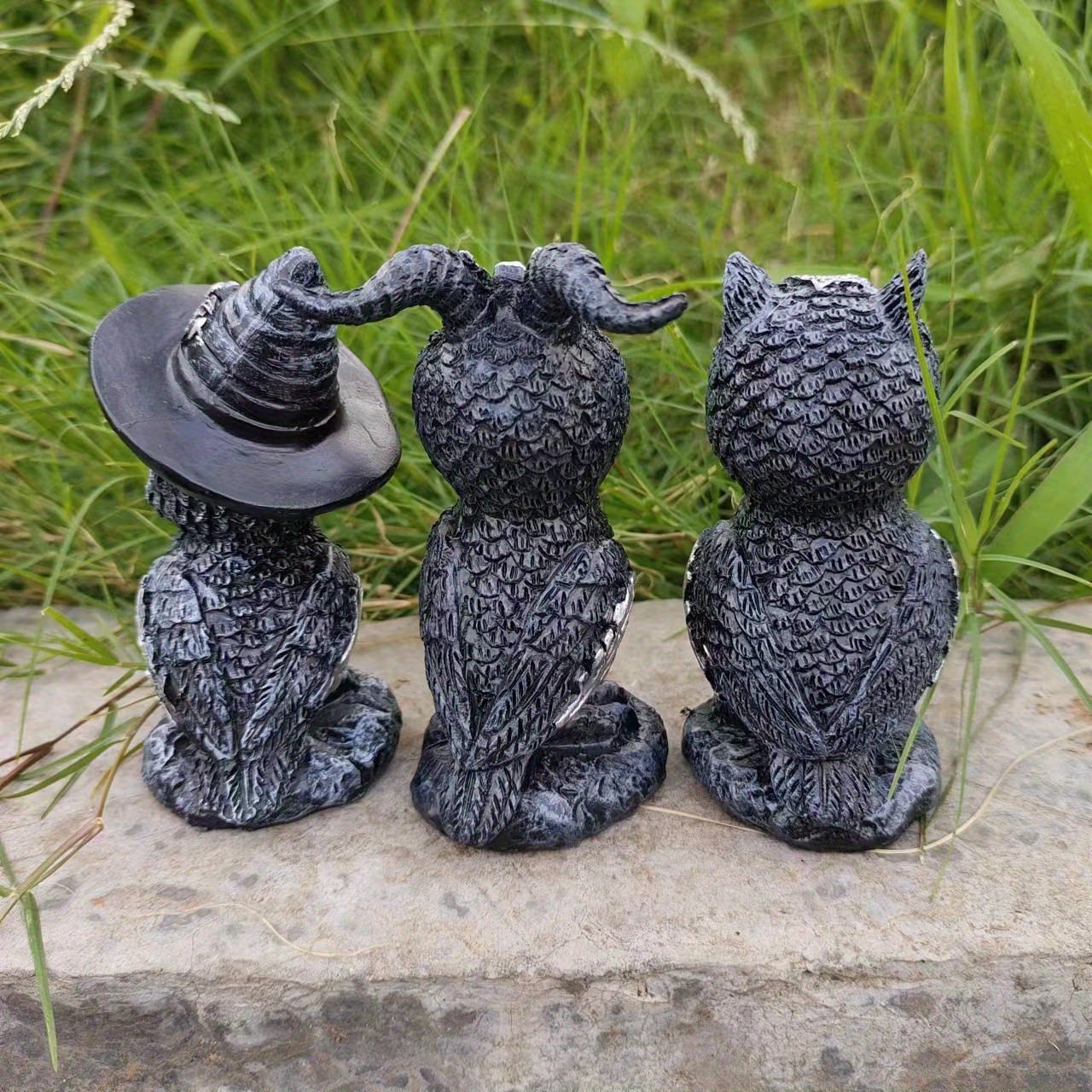 Magic Owl Resin Statue Resin Crafts Standing Animal - Temu Australia