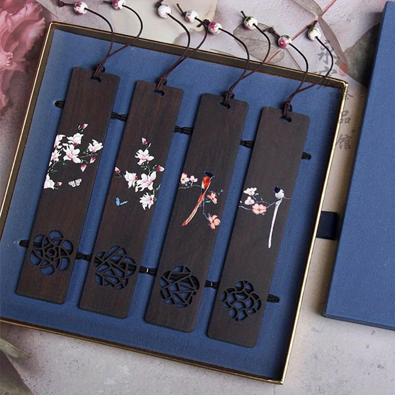 Painted Butterfly Mahogany Bookmark Chinese Retro - Temu Australia